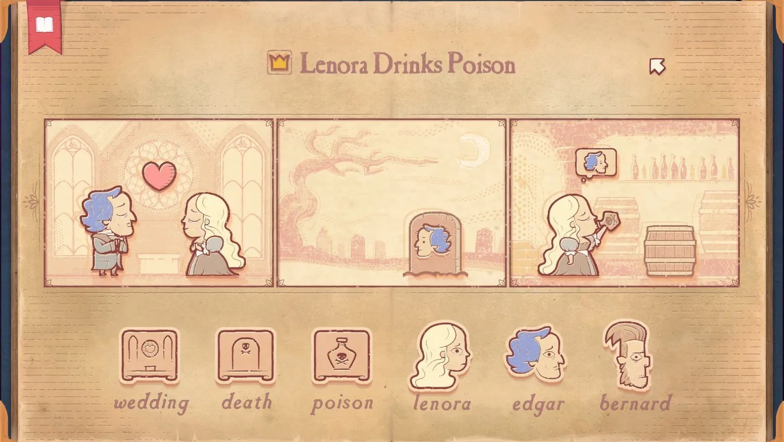 Storyteller - Lenora Drinks Poison - Square Eyes Gaming