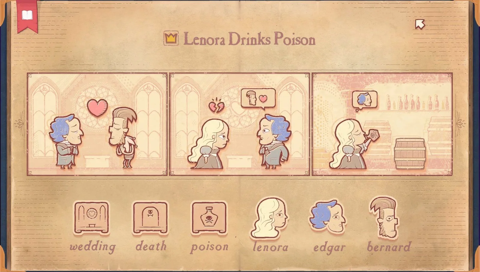Storyteller - Lenora Drinks Poison - Square Eyes Gaming